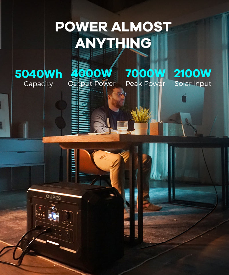 OUPES Mega 5 Series 5040Wh 4000W Portable Home Backup Power Station